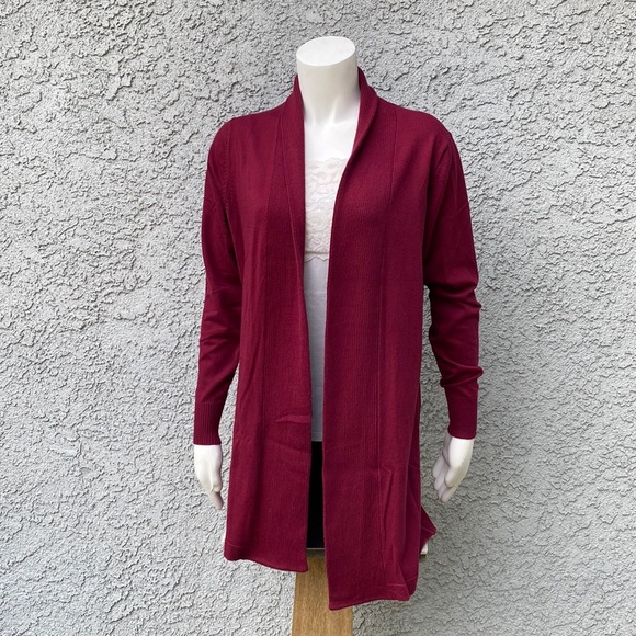 Samantha Erin | Sweaters | Samantha Erin Wine Burgundy Maroon Long Knit ...